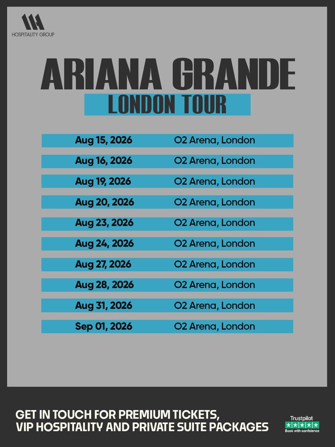 Ariana Grande Tour 2026: VIP Tickets & Hospitality Packages